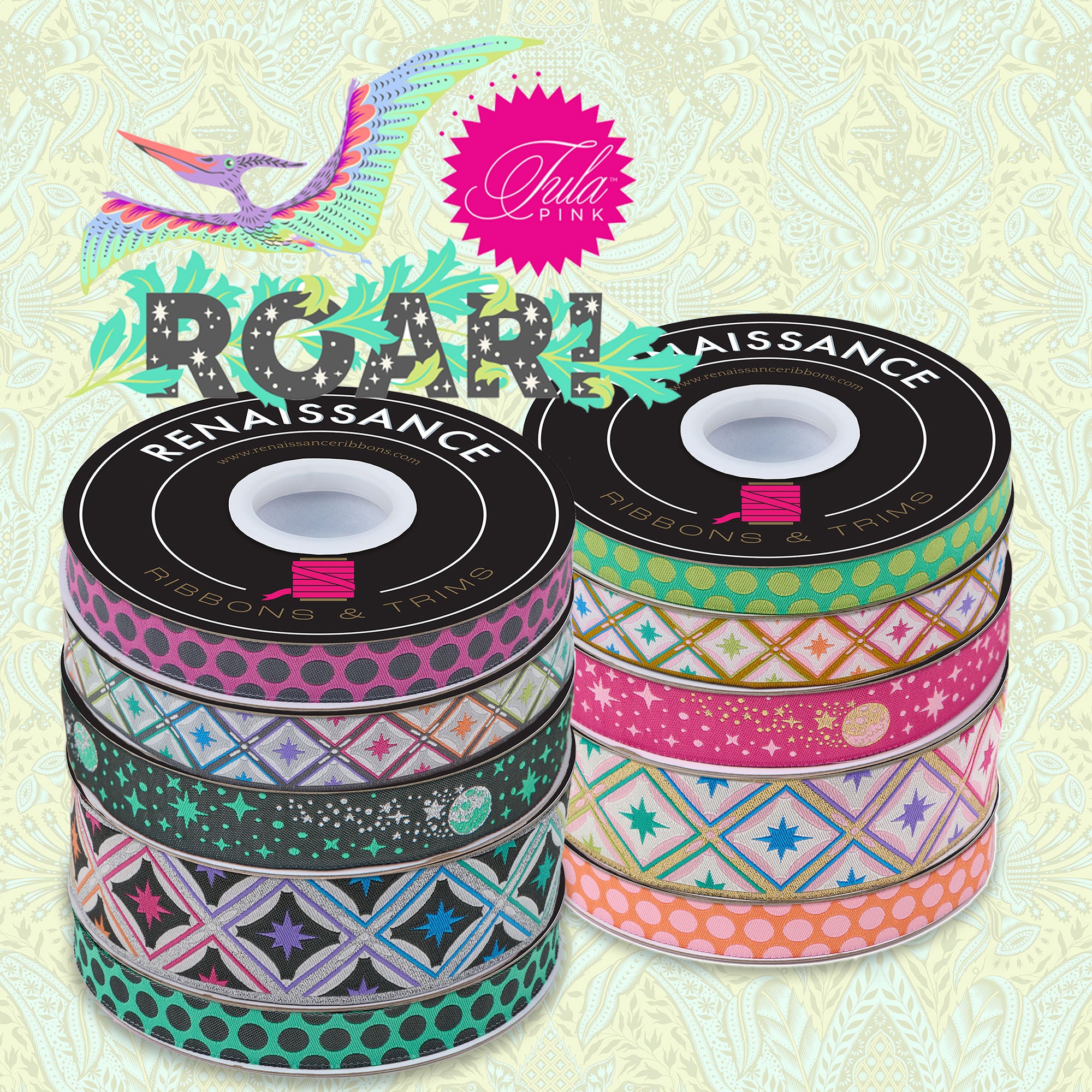 Collection: Tula Pink Roar – Renaissance Ribbons