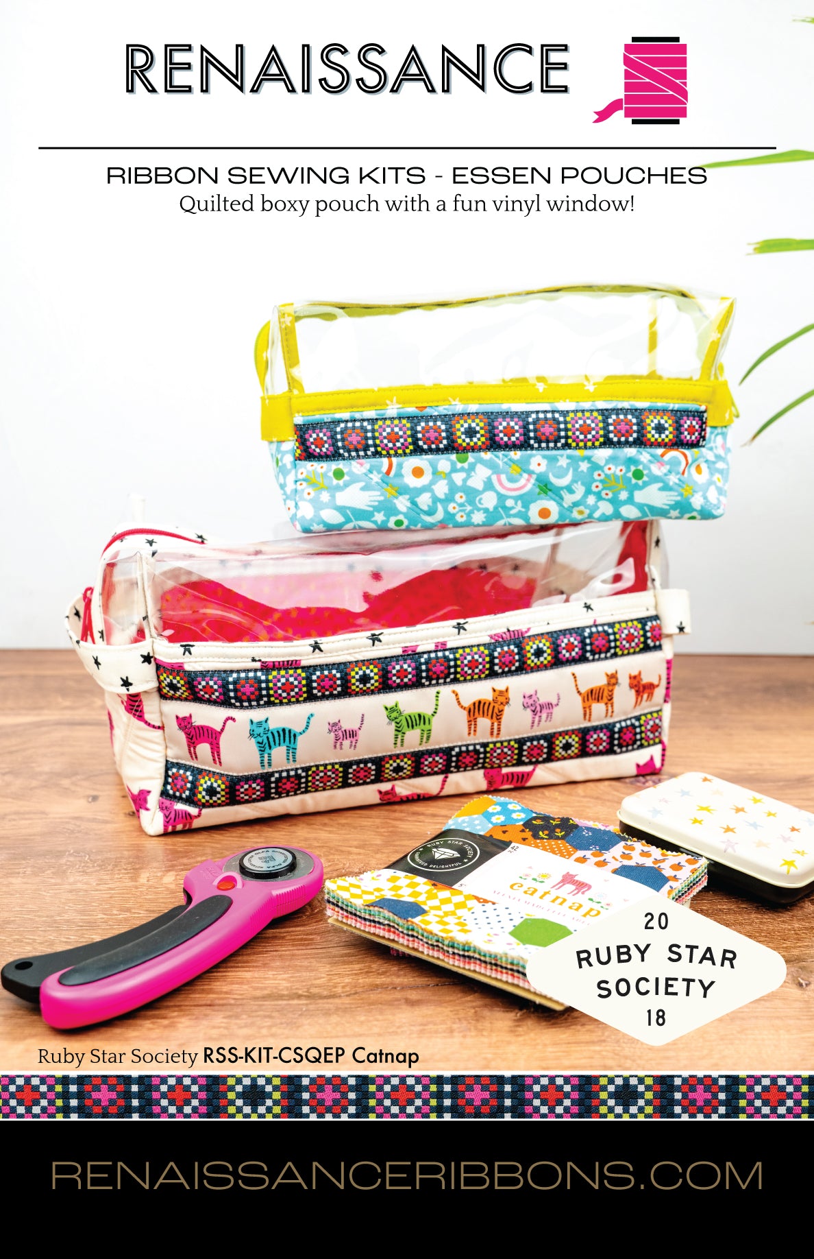 Sewing Kit - Essen Pouch Set in Catnap – Renaissance Ribbons