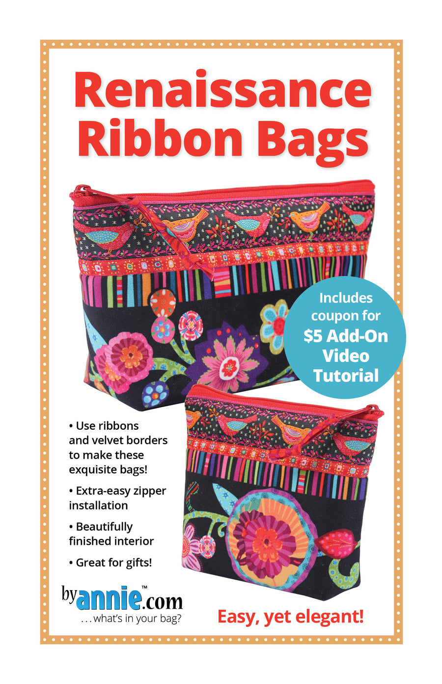 Sew Colorful Bags: Birds, Flowers & Teacups - Renaissance Ribbons ...